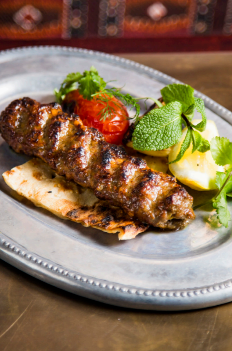 Jujeh kabab with rice and grilled tomato recipe - CODE